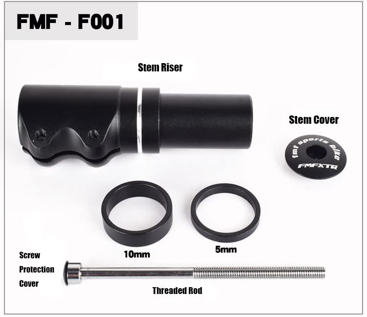 FOMTOR Bike Stem Riser,115mm MTB Handlebar Risers Bicycle Fork Stem Extender for 1-1/8" 28.6mm Fork Mountain Bike, BMX Road Bike
