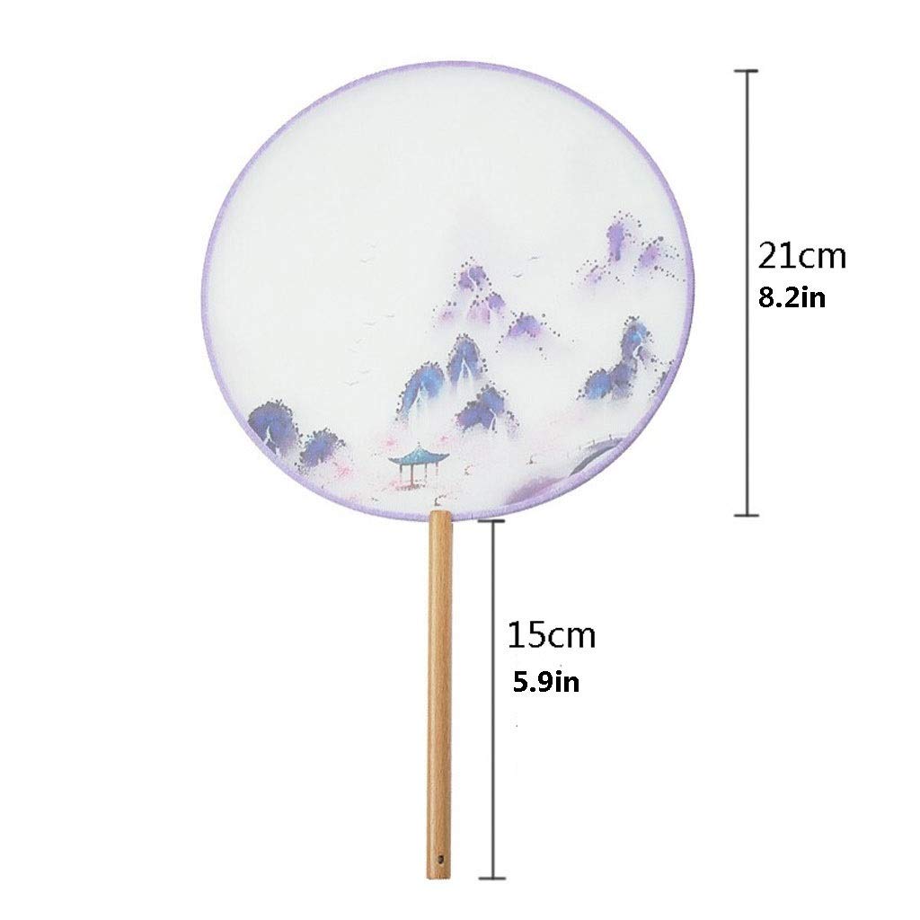 Folding Hand Fan Chinese Style Double Dough Fan Chinese Ancient Classical Palace Fan Dance Fan Retro Style Tassel Costume Fan Hanfu Performance Women's Round Fan Special Small Gift Decorative Folding