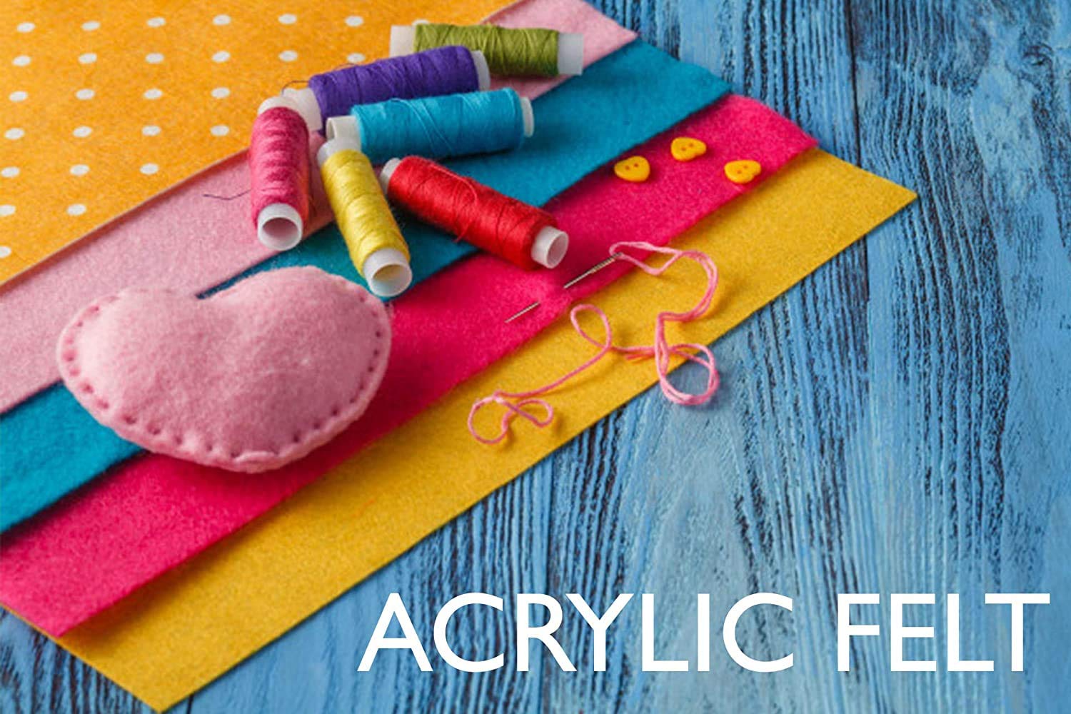 Felt Fabric | 72" inches Wide & 1.6mm Thick Black Fabric | Non-Stiff, Soft Fabric Material | Felt Fabric by The Yard | Soft Felt Roll for Crafts, Sewing and Padding | Half Yard Fabric Black
