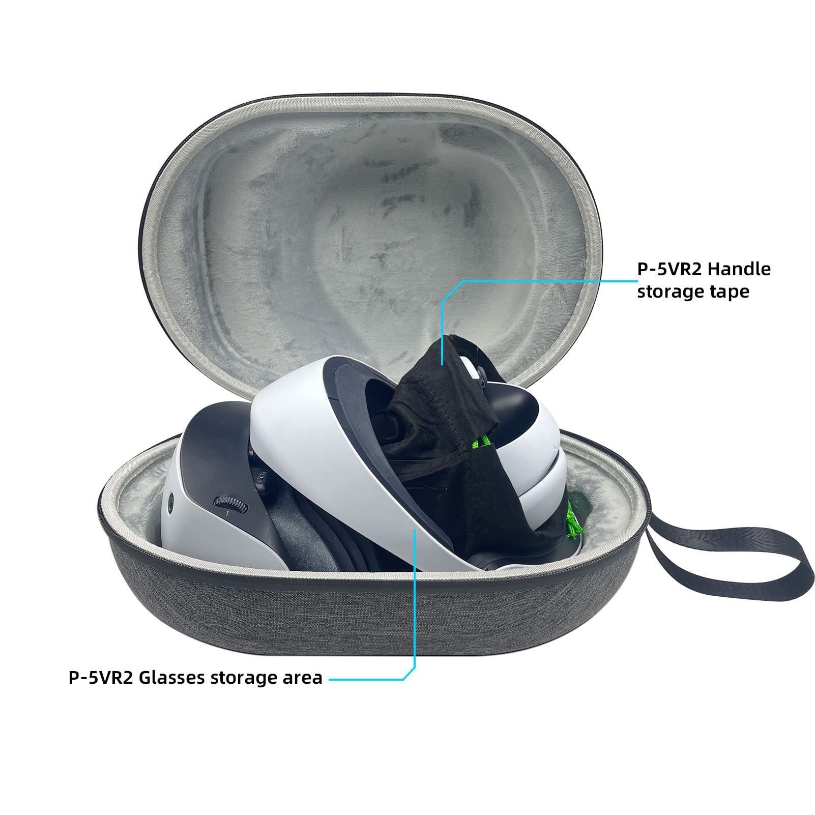 MVRPDXC Hard Carrying Case for Playstation VR2 Gaming Headset and Touch Controllers Accessories, PS VR2 Protective Bag with Lens Protector Cover, PSVR2 Portable Case Suitable for Travel and Home