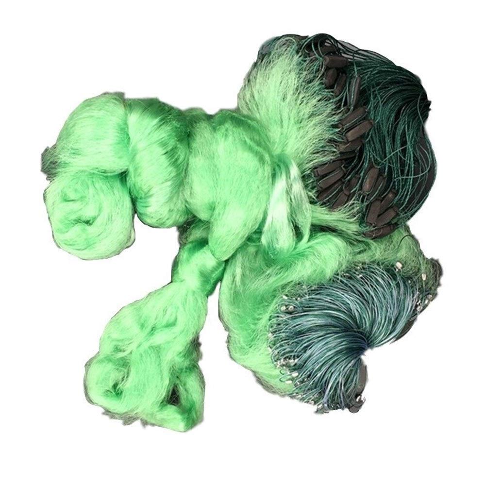 Fishing Net 3M Depth 100M Sinking Fishing Gill Net Three Layers Trammel Network Fishing Gillnet Carp Fishing Tools 0812 (Color : Green)