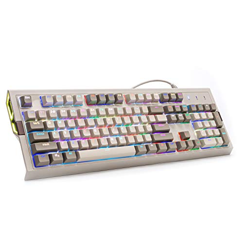 FIRSTBLOOD ONLY GAME. AK510 Retro Mechanical Gaming Keyboard - PBT SP Spherical Keycaps - Classic Grey-White Matching - RGB Backlight - Brown Switches