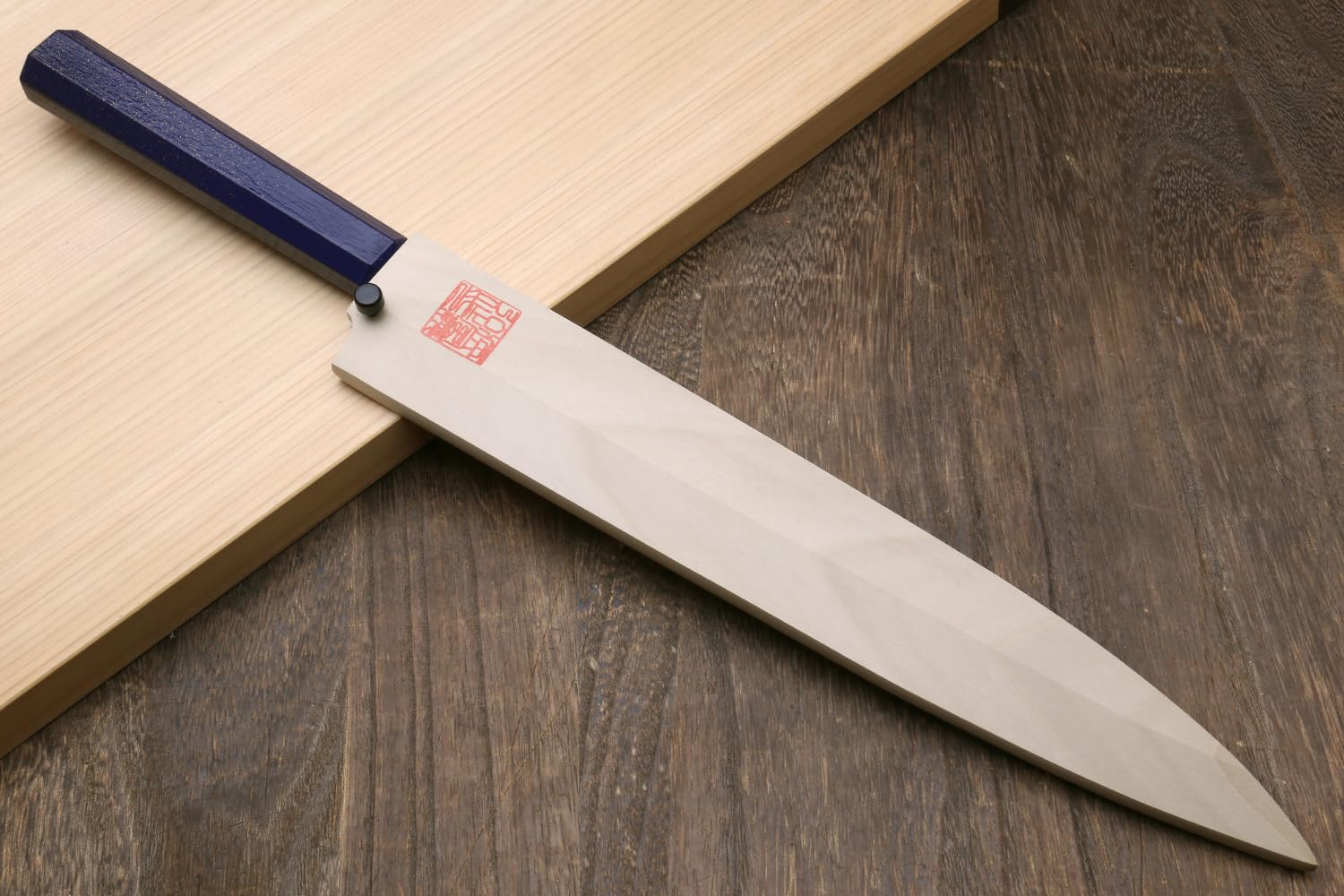 Yoshihiro Inox Stainless Steel Yanagi Sushi Sashimi Japanese Chef Knife with Saya Cover (11.8'' (300mm))
