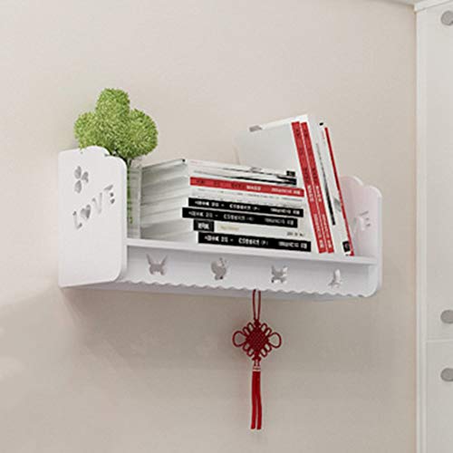 PIBM Stylish Simplicity Shelf Wall Mounted Floating Rack Shelves Storage Bedroom Books Creative,4 Sizes,3 Colors Avaliable, White , 50X20X16cm