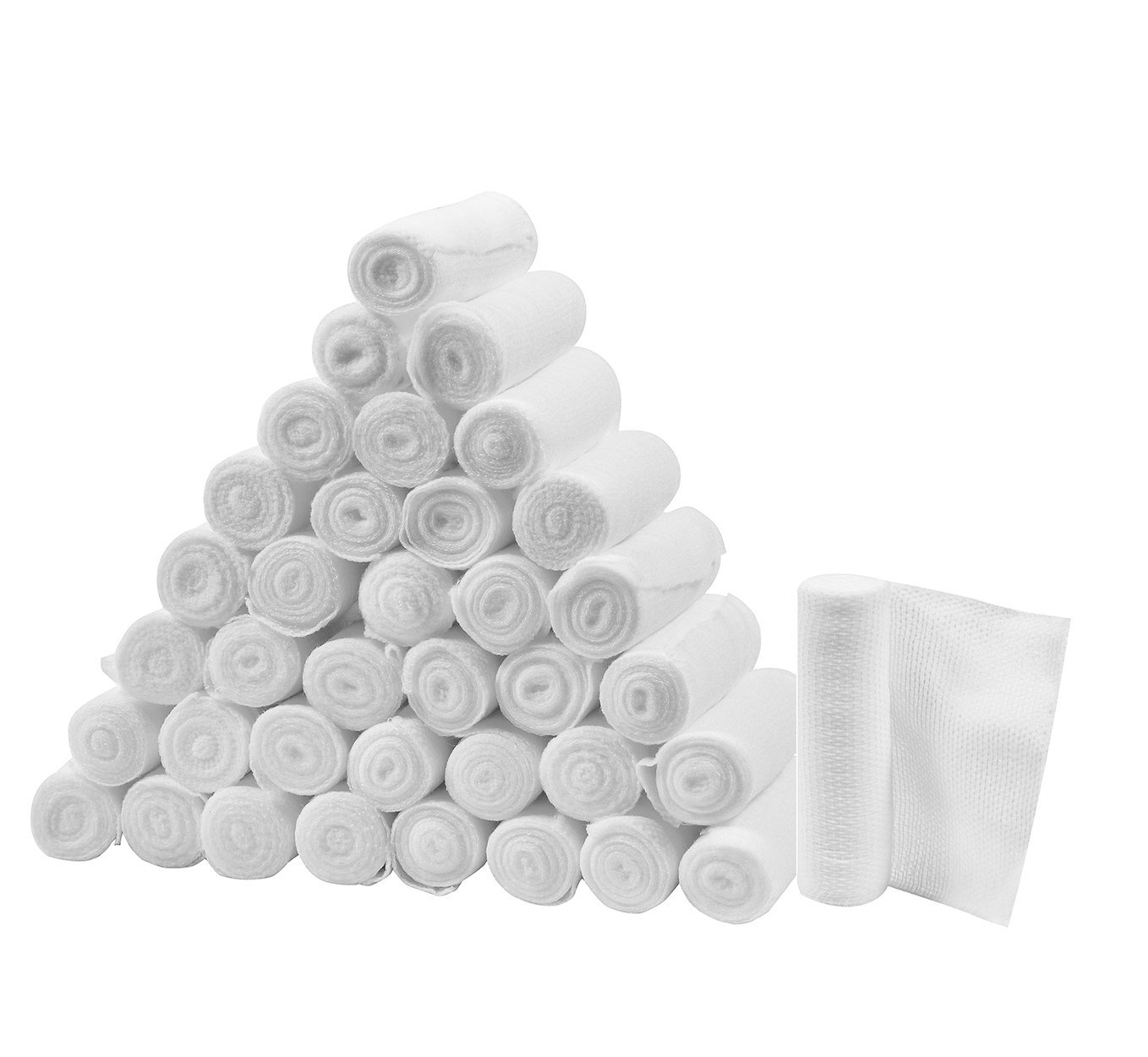 FlexTrek Premium 36-Pack 4 Inch Conforming Stretch Gauze Bandage Rolls - Latex Free - 4" x 4.1 Yards Stretched.