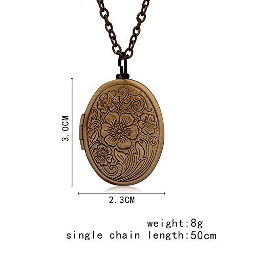 Fajewellery Vintage Engraved Flower Locket Picture Pendant Necklace for Women