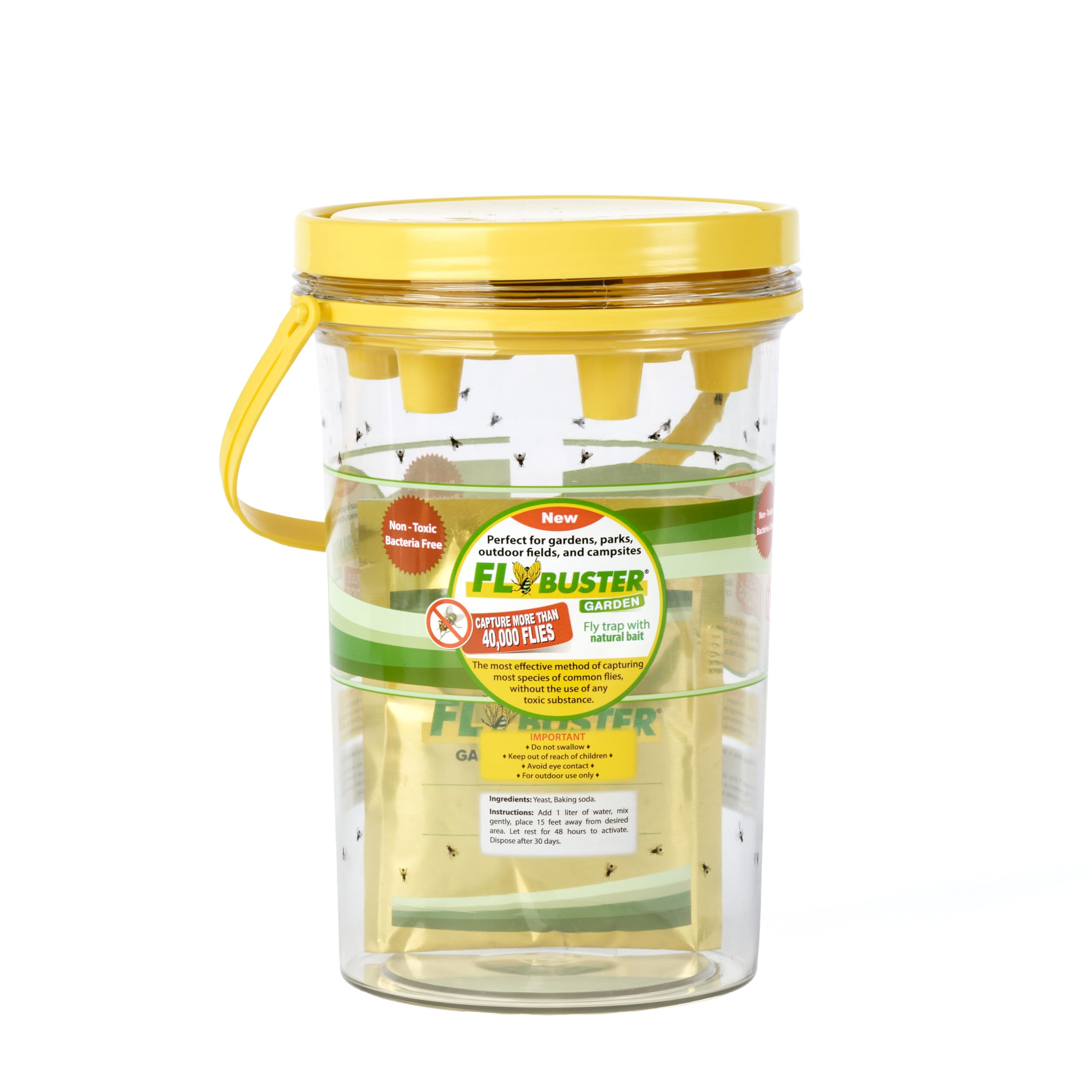 Flybuster Fly Trap - Outdoor Living, Non-Toxic Fly Trap, Pest Control Trap, 2-Liter Garden Size