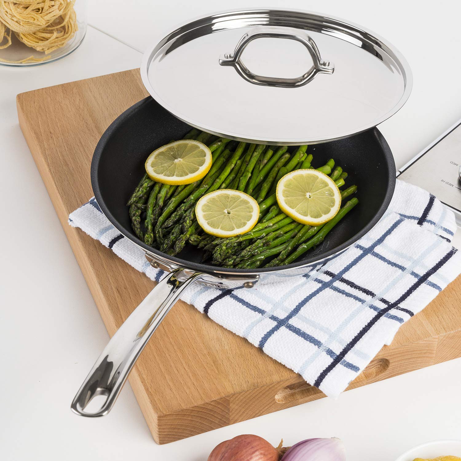 Viking 3-Ply Stainless Steel Nonstick Fry Pan, 10 Inch with Lid