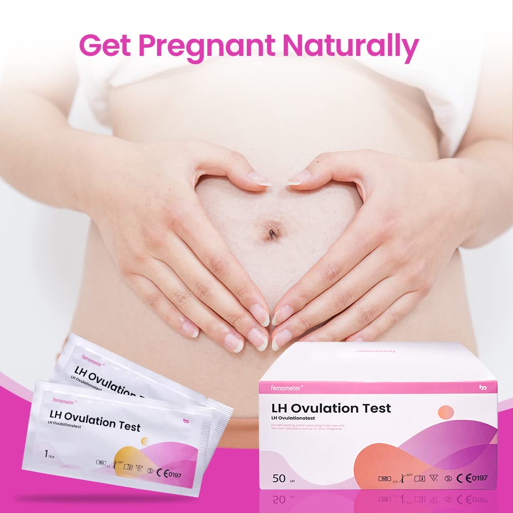 Femometer Ovulation Test Strips Kit, Sensitive Fertility Predictor Testing Sticks, Accurate Results Save All Test Result with Smart App, 50 PCS