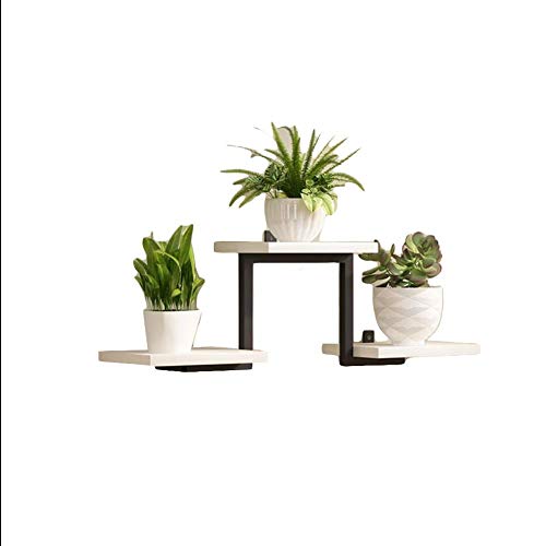 PIBM Stylish Simplicity Shelf Wall Mounted Floating Rack Shelves Industrial Wind Retro Flower Stand Bookshelf Iron Art Solid Wood Store Home,3 Layers,8 Colors, a , 60X15X19CM