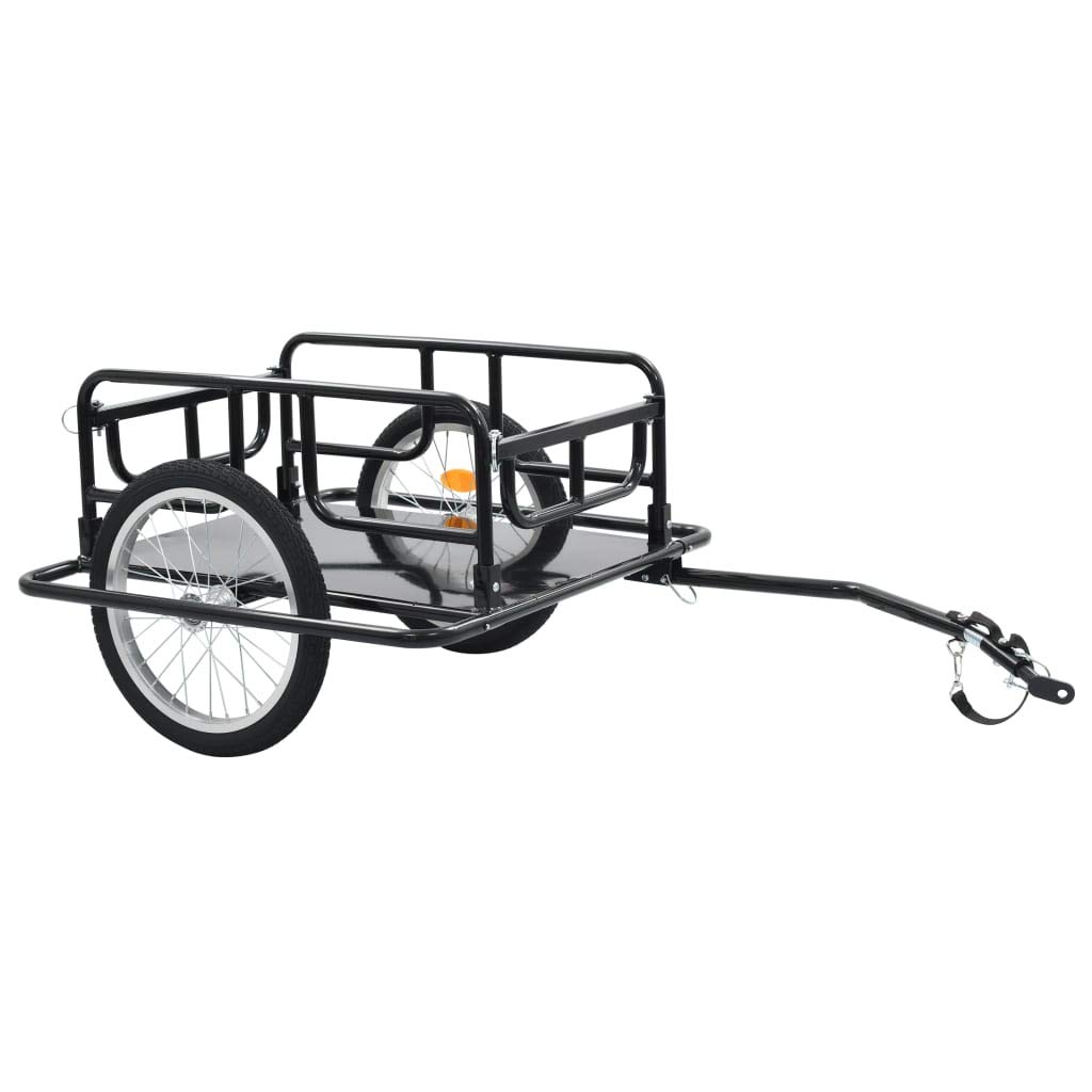 Festnight Bicycle Bike Cargo Trailer Luggage Carrier Trailer Steel Black