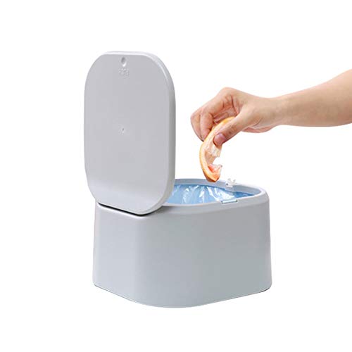FEEGAR 5 Colors Mini Trash Can Zero Waste Kitchen Recycle Bin Car Trash Bin Desktop Dustbin Plastic Waste Bin Garbage Bin Rubbish Bin Trash Can Bedroom (Color : Yellow)