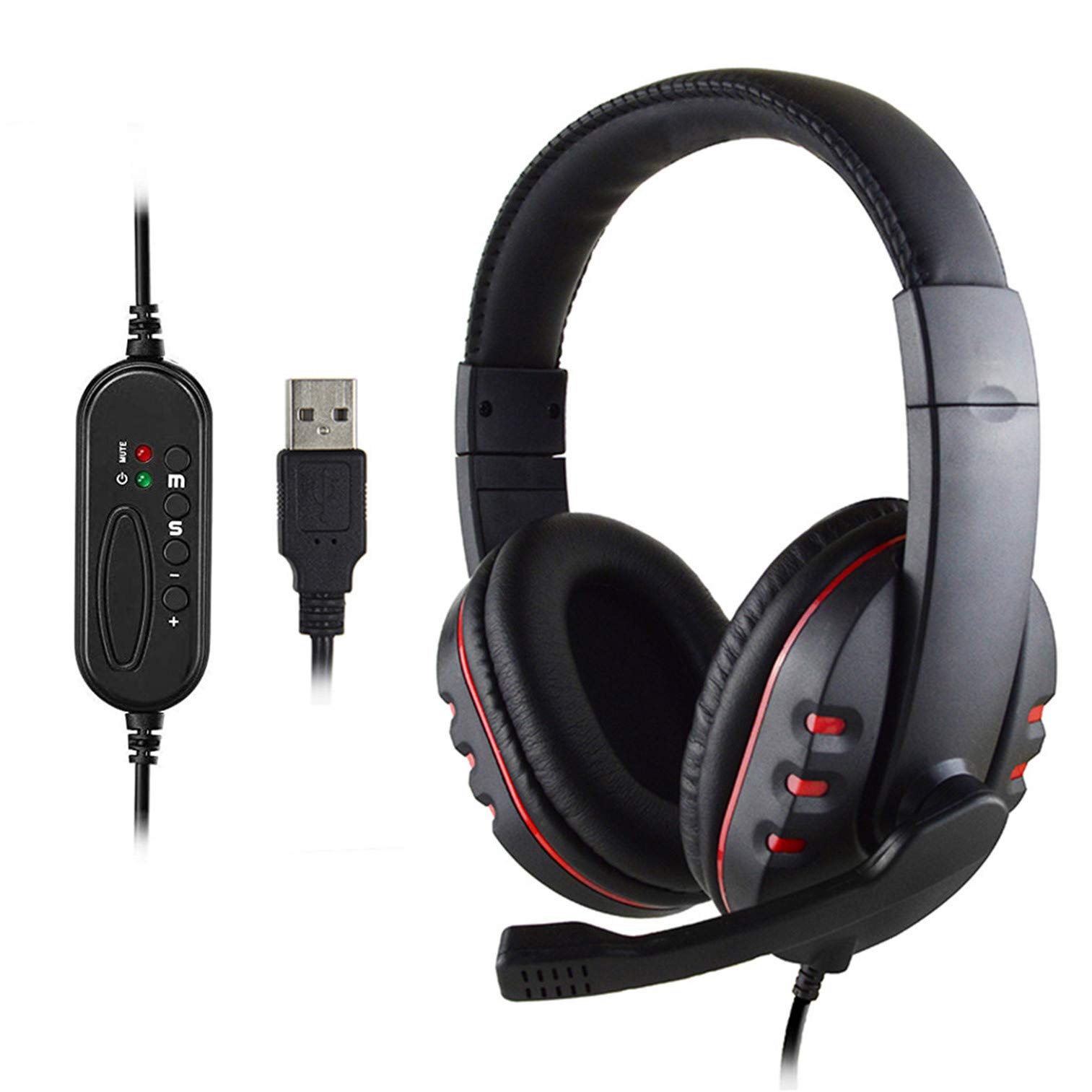 FNSHIP P3-726 Headband Gaming Headset USB Port Wired Stereo Micphone Headphone Earphone for PC Game