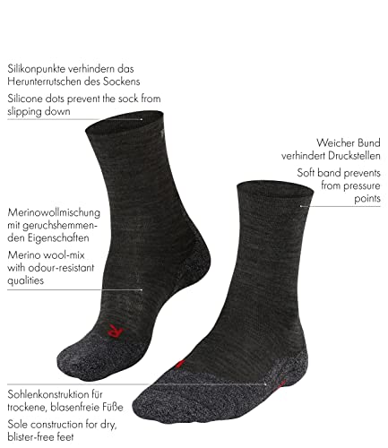 FALKE Men's TK2 Explore Sensitive Hiking Socks, Mid Calf, Medium Padding, Breathable Skin-Friendly, Merino Wool, 1 Pair