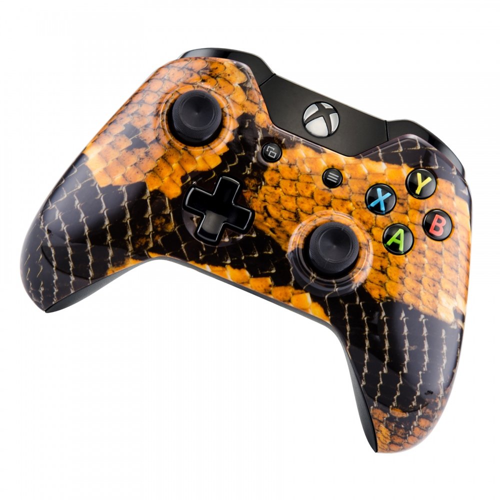 Extremerate Hydro Dipped Gold Dragon Scales Front Up Top Shell For Xbox One Controller