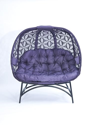 FlowerHouse FHPC400-FOL-SET Cozy Pumpkin Loveseat Flower of Life Conversation Set, Purple