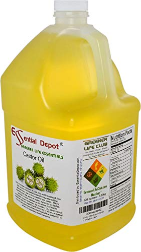Essential Depot Castor Oil -1 Gallon - 128 oz - safety sealed HDPE container with resealable cap