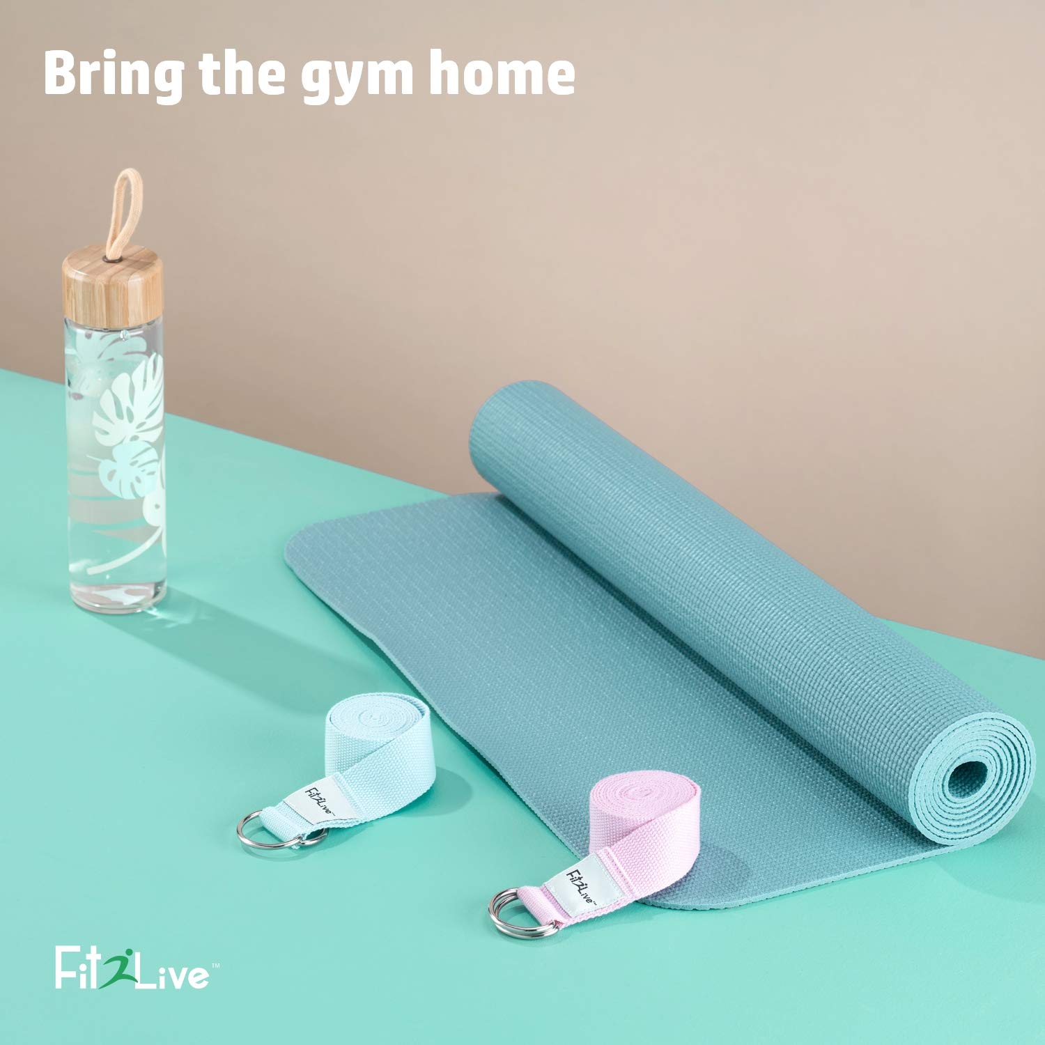 Fit2Live Yoga Strap with Adjustable D Ring - Aids Pose Expression, Provides Support and Reduces Straining and Stretching