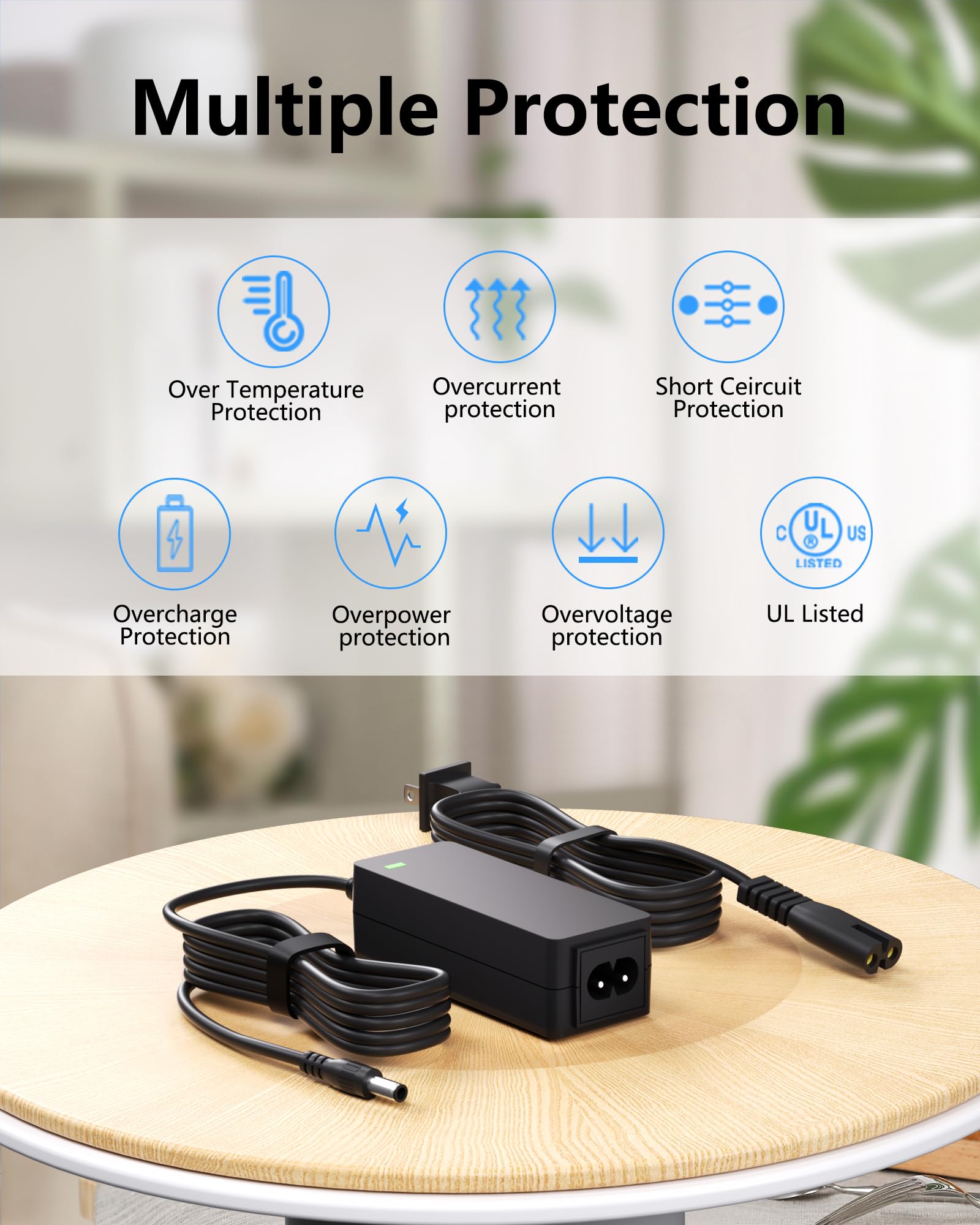 for Harman Kardon Charger Onyx Studio 7 6 5 4 3 2 1 Wireless Bluetooth Speaker Replacement Harmon Kardon Charger 19V AC Power Cord Supply【10 FT】 VHBW