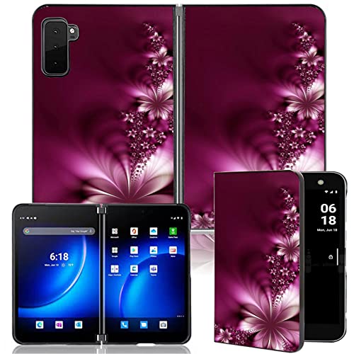 for Microsoft Surface Duo 2 Case,Surface Duo 2 2021 Slim Lightweight Hard PC Back Cover Shockproof Protective Fold Case for Microsoft Surface Duo 2 2nd 2021,Pink Flowers