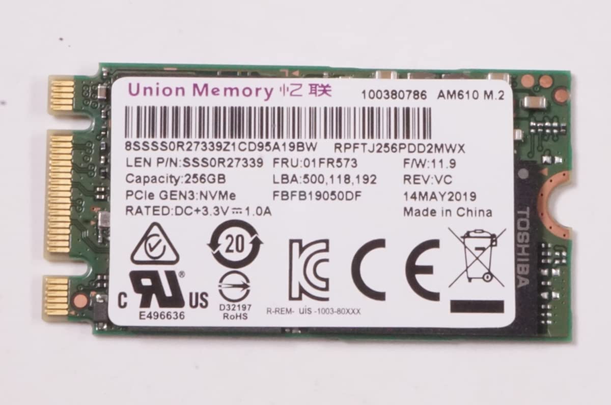 FMB-I Compatible with SSS0R27339 Replacement for 256GB M.2 PCIE 3 GEN NVM E SSD 81QG0002US