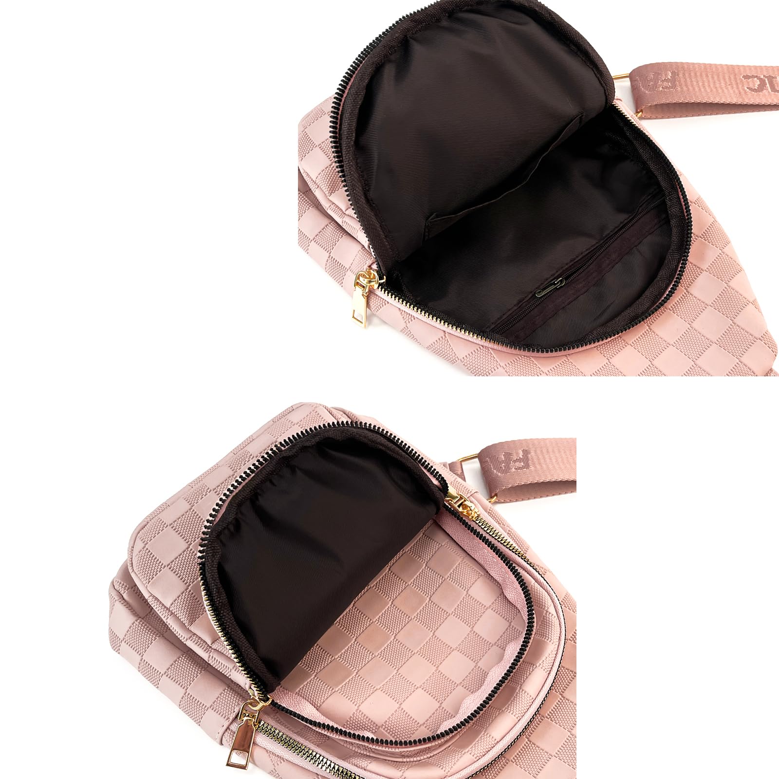 Felomdep Sling Bag for Women, Small Vegan Leather Casual Crossbody Bag Daypack Backpacks,Pink