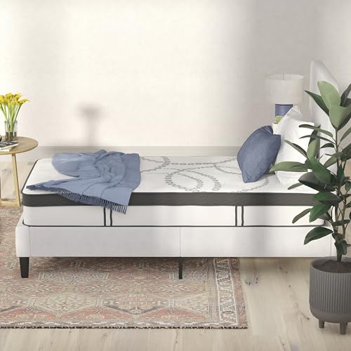 Flash Furniture Capri Comfortable Sleep 10" Hybrid Pocket Spring and Foam Mattress in a Box, Foam Pocket Spring Hybrid Mattress, Twin