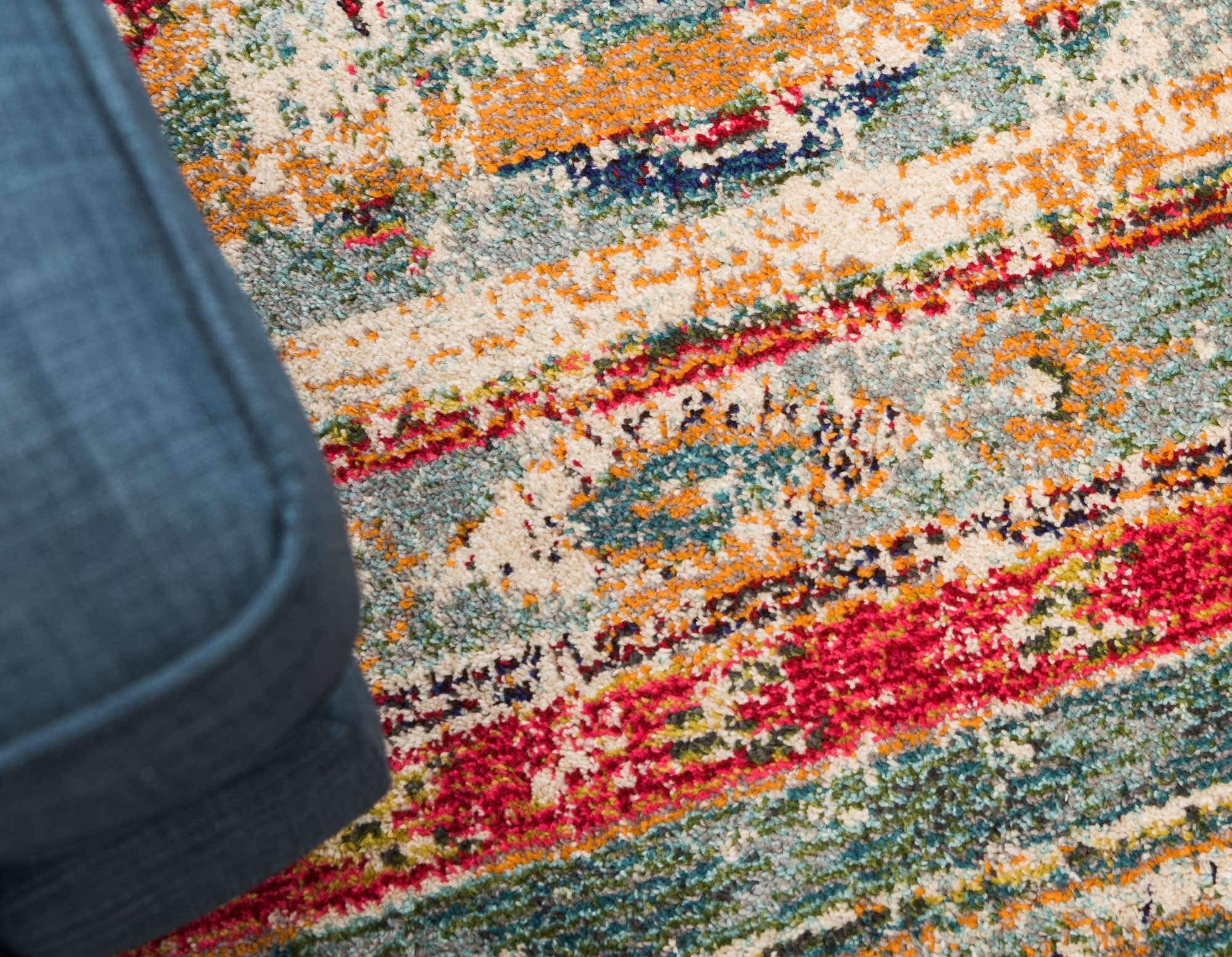 Unique Loom Sedona Collection Distressed, Southwester, Over-Dyed, Vintage Area Rug, 6' 0" x 9' 0", Blue/Beige