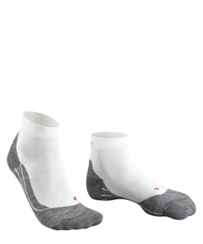 FALKE Men's RU4 Endurance Short Running Socks, Quarter, Medium Cushion, Breathable Quick Dry, Organic Cotton, White (White-Mix 2020), 9-10, 1 Pair
