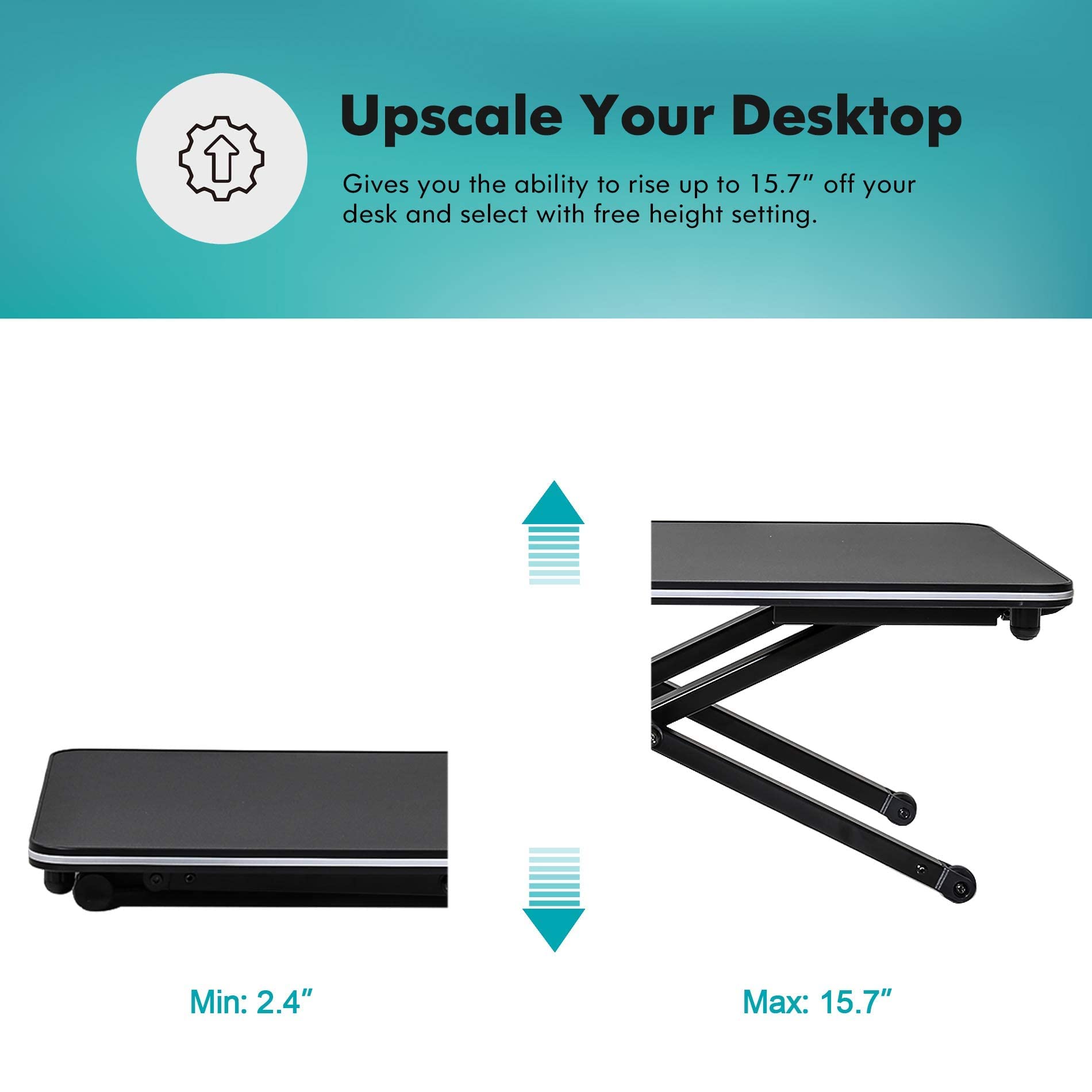 Fenge Standing Desk for Laptop Desktop Sit to Stand Up Desk Conventer for Single Monitor SD255001WB