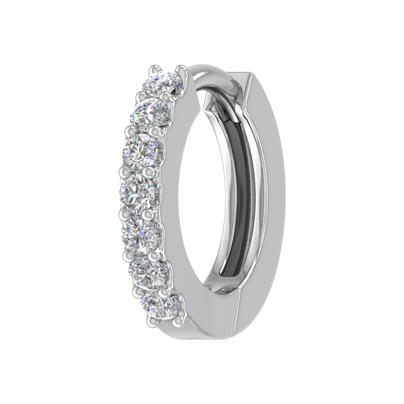 FINEROCK 0.13 Carat 7-Stone Diamond Nose Pin in 14K White Gold