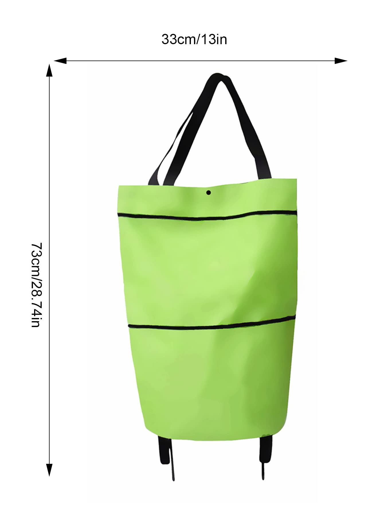 Foldable Shopping Cart, Portable Rolling Tote Shopping Bag with Wheels, Hand Pulling Utility Collapsible Grocery Bag for Picnic Trips to Buy Vegetables