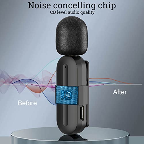 MYBESTFURN Wireless Lavalier Microphone for iPhone iPad, Android Phone,Professional Lapel Mics with Clearer Audio, Mini Microphone for Video Recording, YouTube, Interview, Tiktok, Vlog(2 Pack)