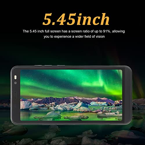 Zyyini Rino4 Pro Unlocked Phone, 5.45inch Full Screen Face Recognition Smartphone, Dual SIM, 2G/32G, Dual Camera Ultrathin 3G Gaming Cell Phone for Android 6, Support 128GB Memory Card(Black)