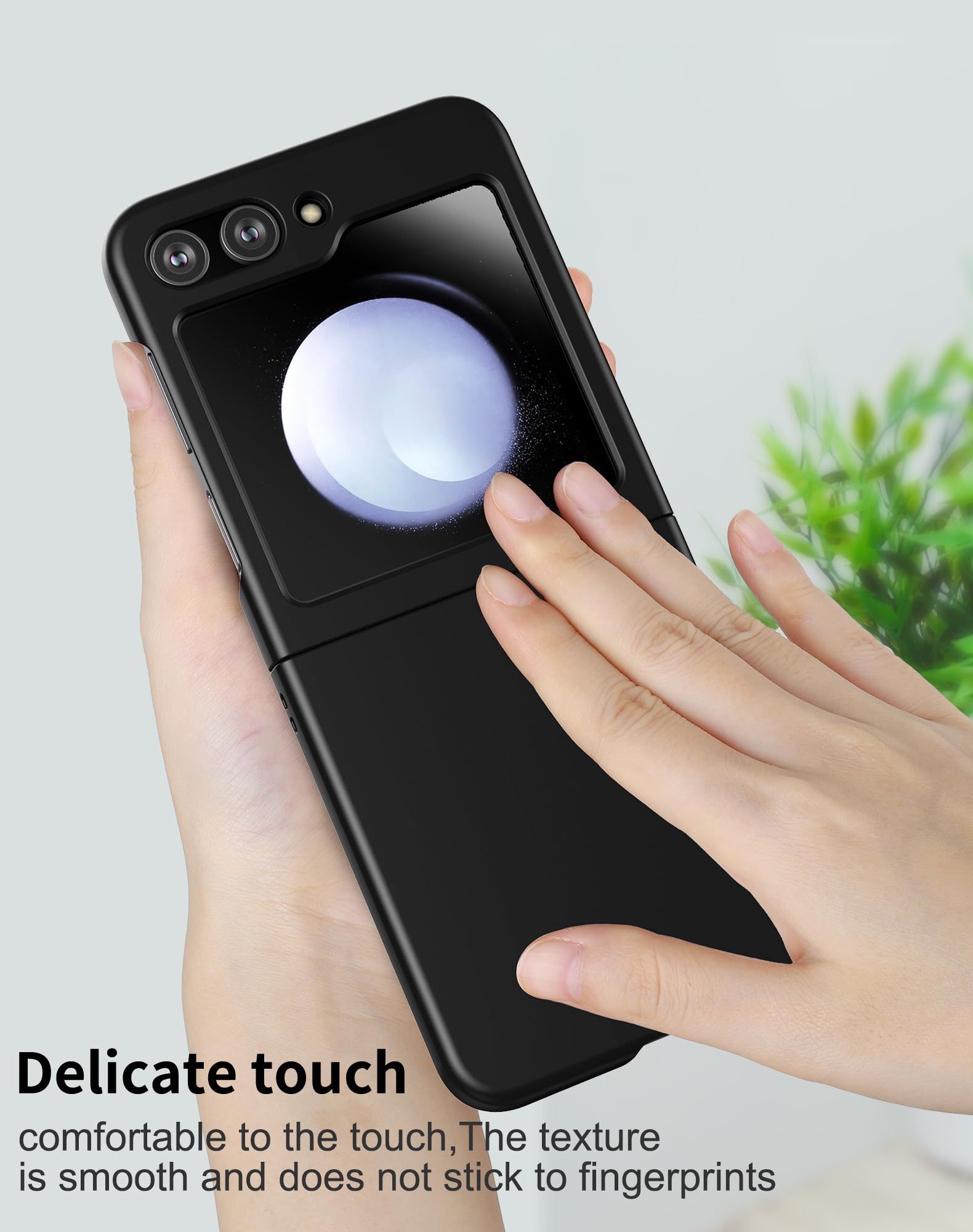 Foluu Slim Fit Case for Samsung Galaxy Z Flip 5 Case, Ultra Thin Matte PC with Non-Slip Grip Full Protection Protective Cover for Samsung Galaxy Z Flip5 5G 2023 (Black)