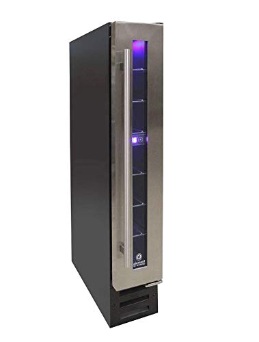 Vinotemp 7 Bottle Built-in Style Wine Cooler with Stainless Steel Door Trim and Dual Pane Glass
