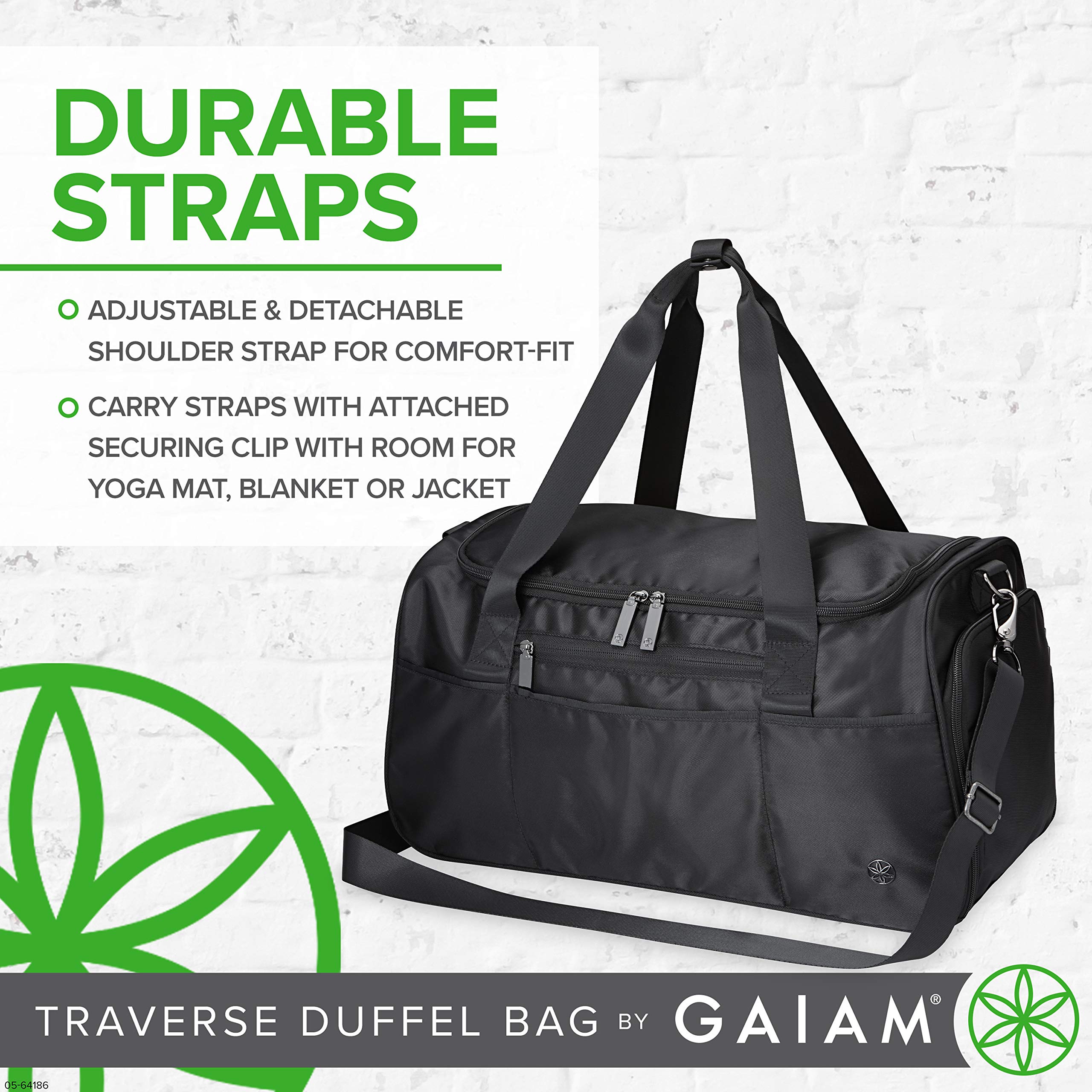 Gaiam Traverse Duffle Bag for Women - Gym, Overnight, Workout, Traveling Bag - Large Carry On Duffel Bag, Packable - Spend the Night Weekender Bags