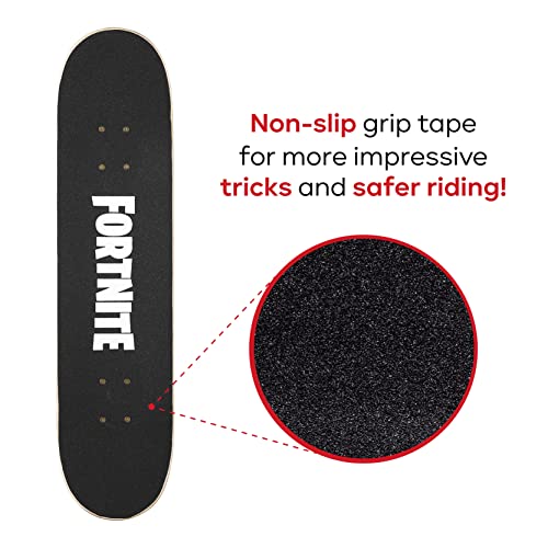 Fortnite 31" Skateboard - Cruiser Skateboard with Printed Graphic Grip Tape, ABEC-5 Bearings, Durable Deck & Smooth Wheels