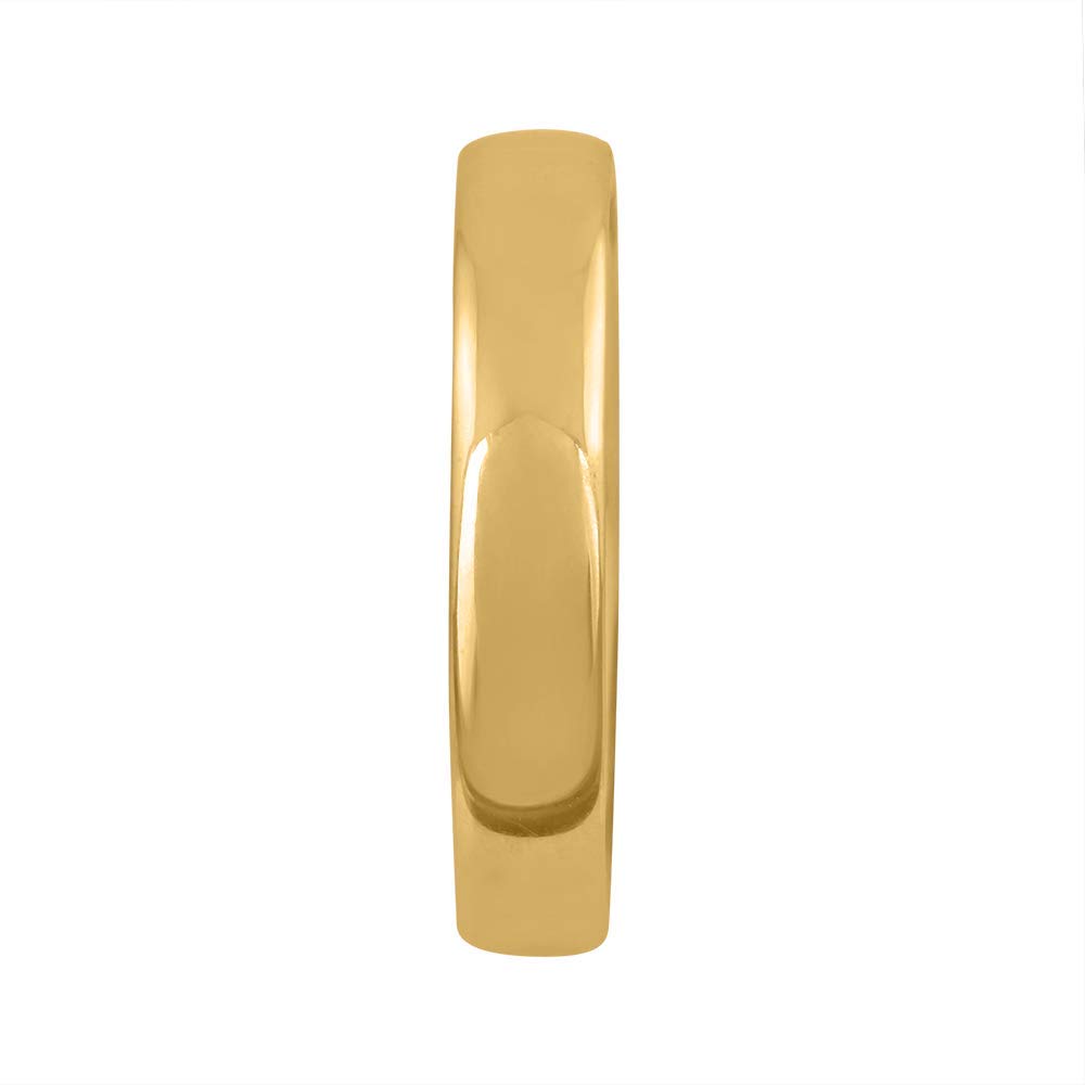 FINEROCK 14K Yellow Gold 4mm Plain Wedding Band (Ring Size 5.25)