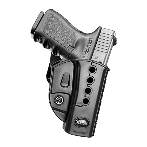 Fobus GL2E2BH Concealed Carry OWB Belt Holster for Glock 17, 19, 19X, 22 (Gen 1-4), 23 (Gen 1-4), 31, 34, 35, 44, 45, Right Handed