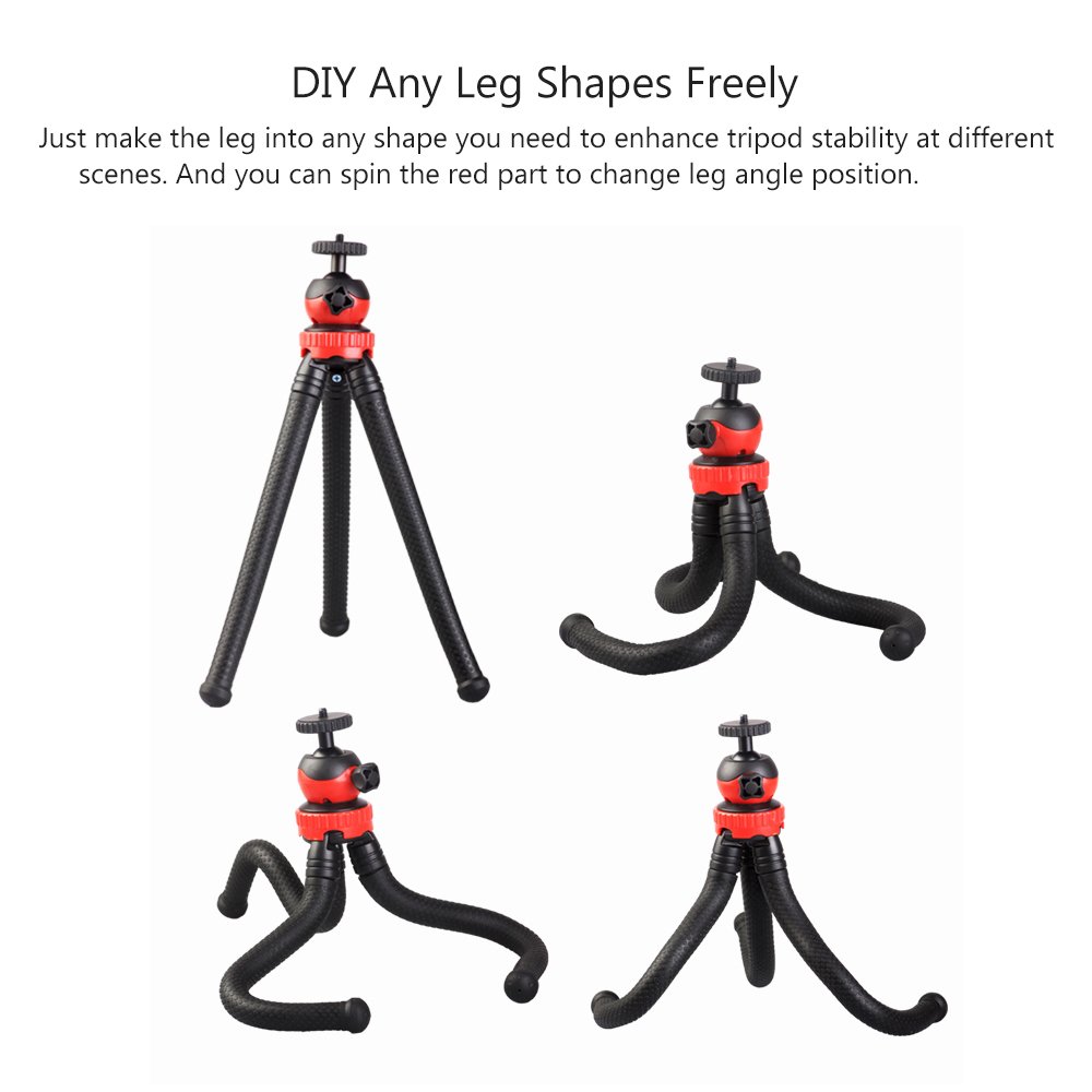 Flexible Mini Tripod Octopus Spider Stand Holder w/360 Ball Head for Yi GoPro Heor Action Camera for Canon Nikon for iPhone X 8