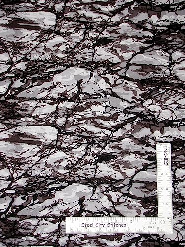 FlashPhoenix Quality Sewing Fabric – Black Gray White Brown Shadow Forest 100% Cotton Fabric Size; 36" x 44" by The Yard