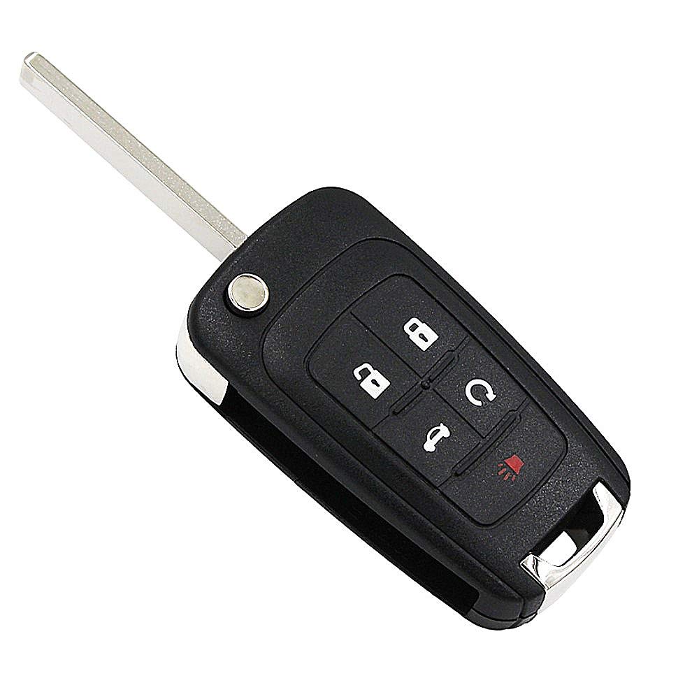 Flip Folding Remote Car Key Fob Cover Case Shell for Camaro Cruze Equinox Sonic Terrain 5 Button HU100 Blade