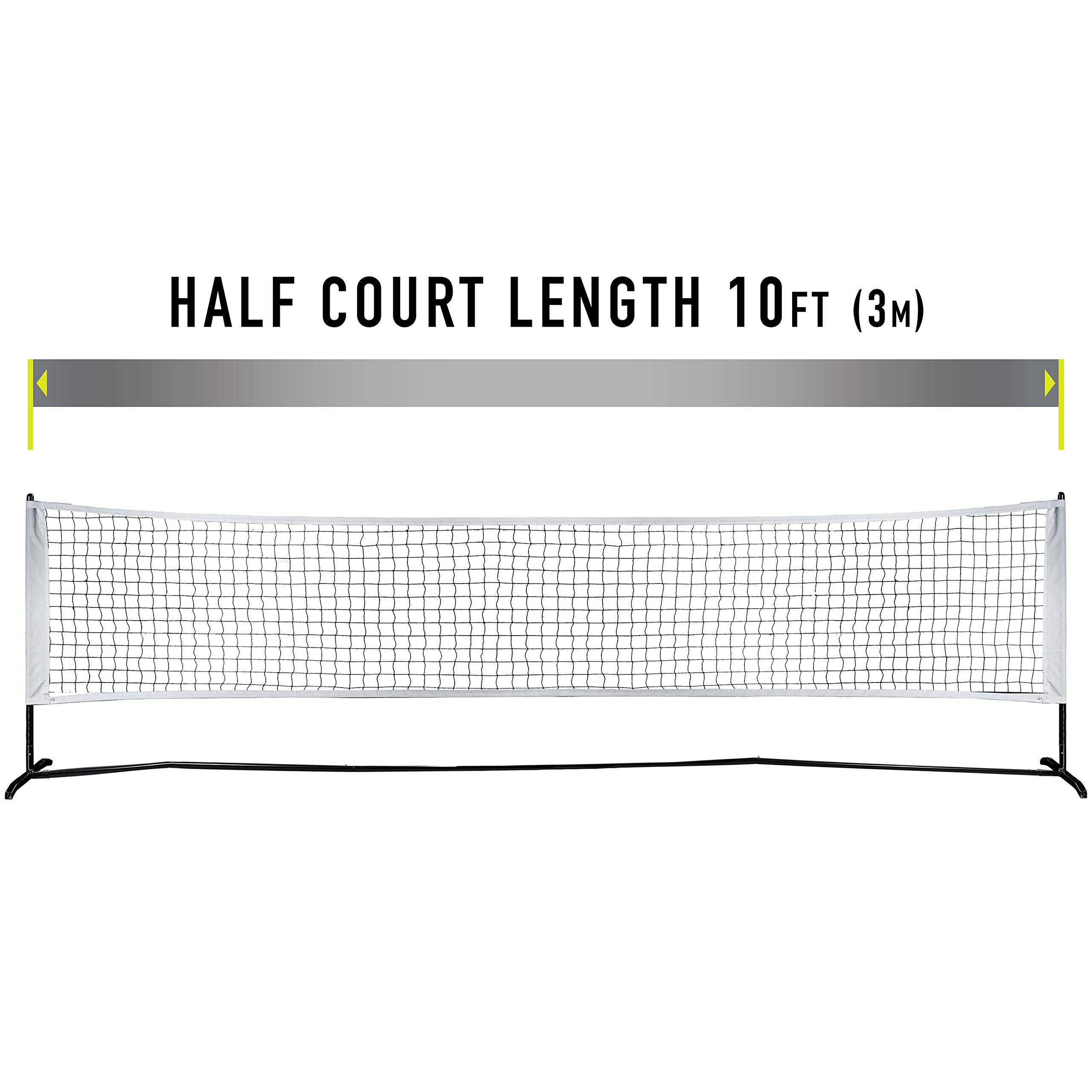 Franklin Sports Half Court Size Pickleball Net by Franklin Pickleball - Includes 10ft Net, (2) Paddles, and (2) X-40 USA Pickleball Approved Pickleballs,Black