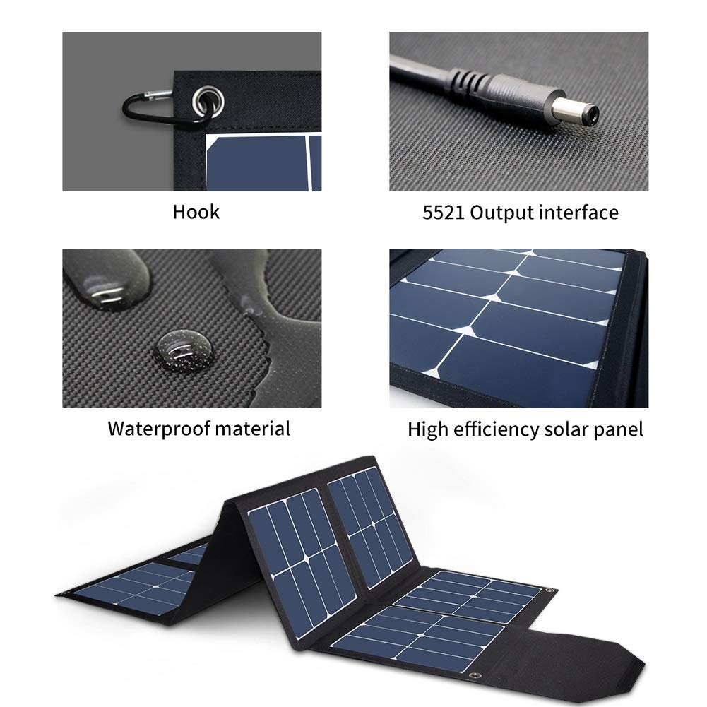 Foldable 100W Solar Panel, Waterproof Portable Power Solar Panel Charger with1 DC Outputs 32V/2.7A for SUNGZU 1000W Portable Solar Generator only