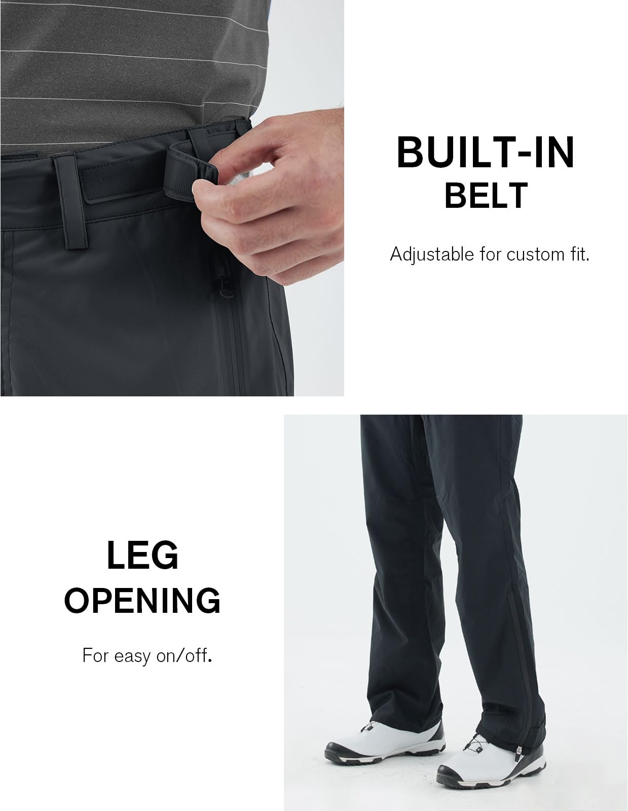 fit space Golf Climastorm Permanent Rain Pants Waterproof 20K Lightweight Performance Sporty Trousers (Black Pro, X-Large)