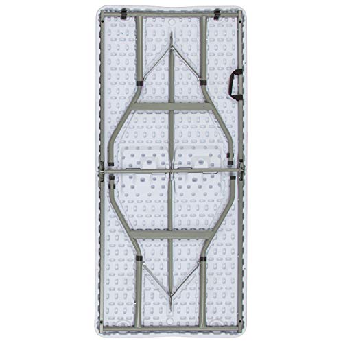 Flash Furniture Kathryn 5' Rectangular Plastic Folding Event Table with Carrying Handle, Bi-Fold Portable Banquet Table for Indoor/Outdoor Events, White