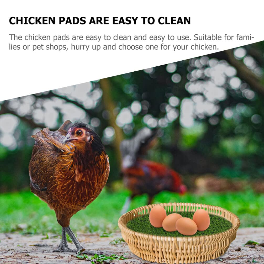 FOMIYES 10Pcs Chicken Nesting Box Pads, Washable Fake Turf Mats, Artificial Grass Carpet, Reusable Hen Nest Boxes Pad for Chicken Bedding Nesting 7.86 in