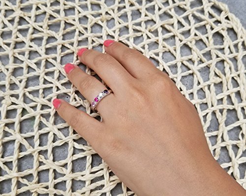 Family Mothers Ring 2 3 4 5 or 6 Birthstones Solid 10k White or Yellow (9)