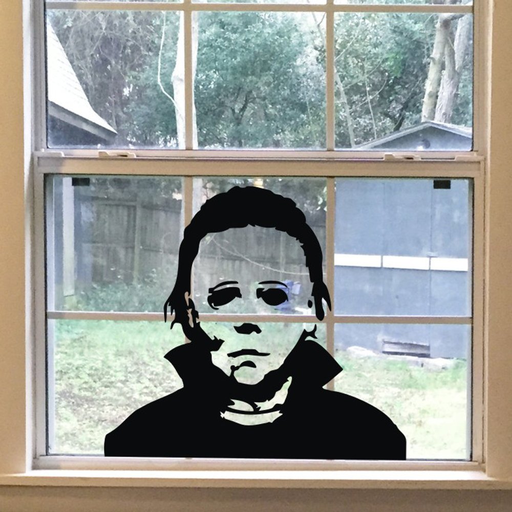 FlyWallD Halloween Holiday Decals Michael Myers Horror Living Room Sticker Funny Door Window Mirror Vinyl Art Décor